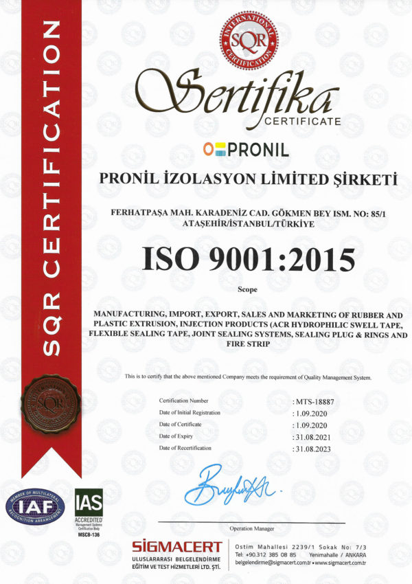 PRONIL-ISO-9001-2020 | Pronil
